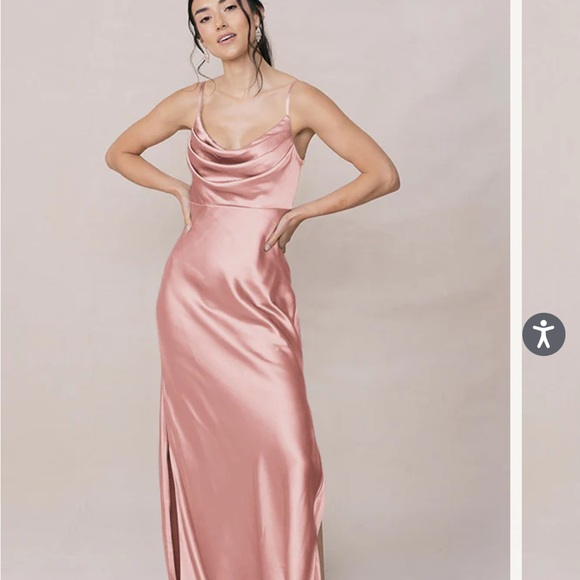 Revelry | Dresses | Revelry Womens Satin Maxi Dress In Blushing Bride ...